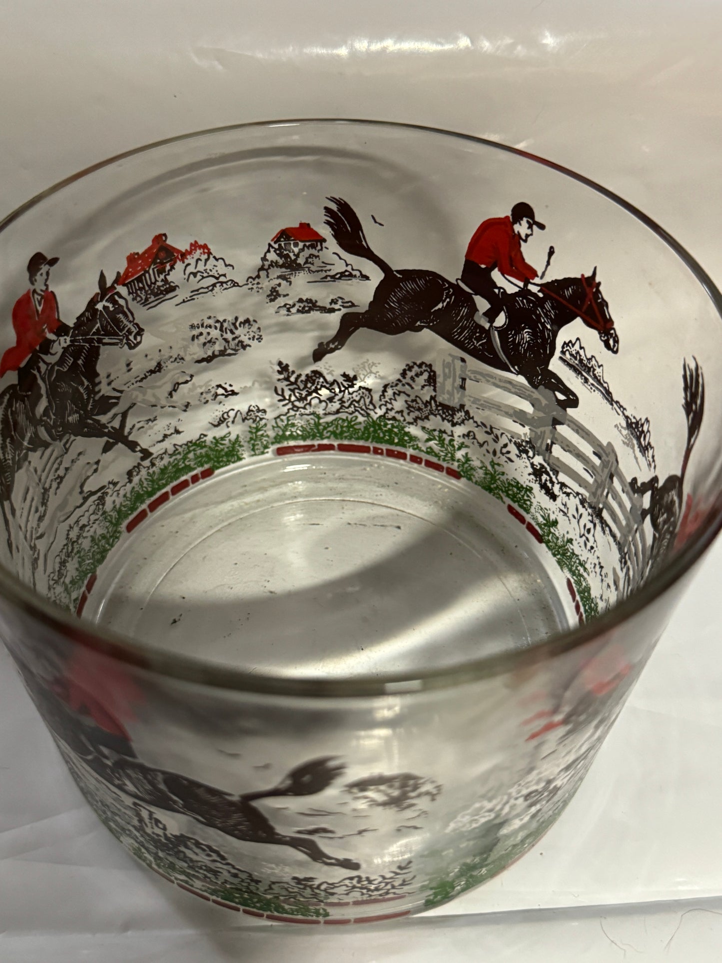 Bowl Hazel Atlas Fox Hunters Hunting Horse Ice Bucket Bowl 1950s Vinta ...